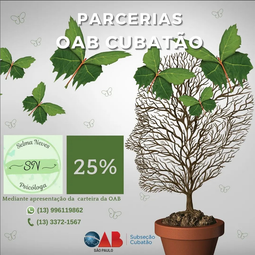 Parceria Selma Neves Psicóloga – OAB Cubatão